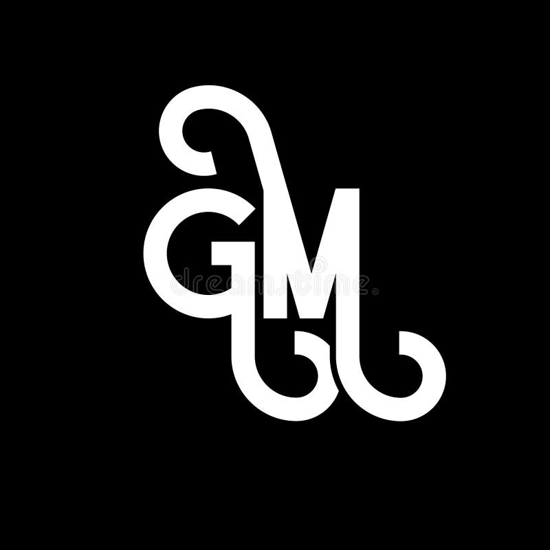 GM Letter Logo Design on Black Background. GM Creative Initials Letter ...