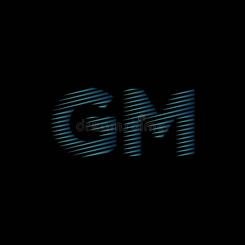GM Monogram Lines Style Blue Light Vector Stock Vector - Illustration ...