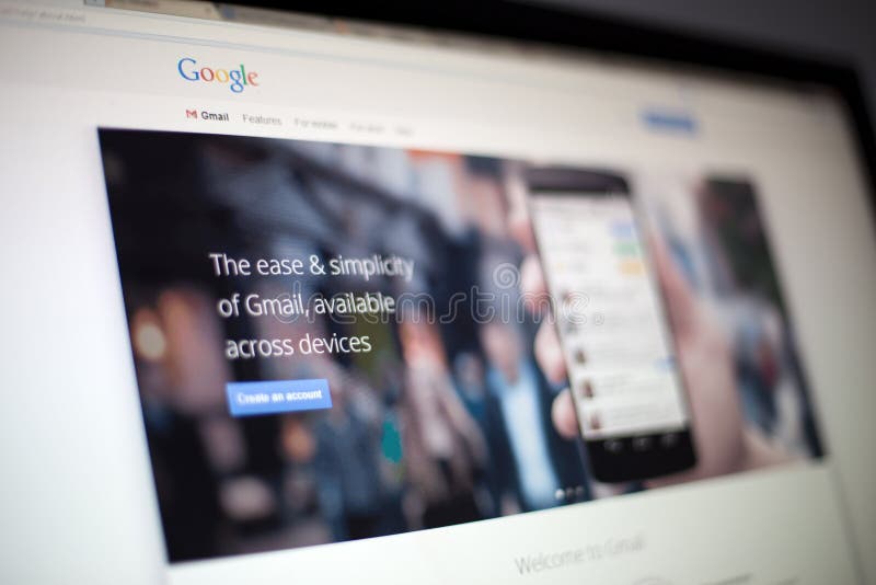 Gmail Site on the Computer Screen Editorial Photography - Image of ...