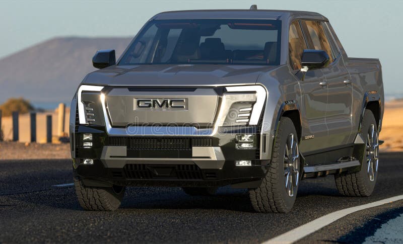 GMC Sierra EV Denali .All-Electric Truck Editorial Photo - Image of ...