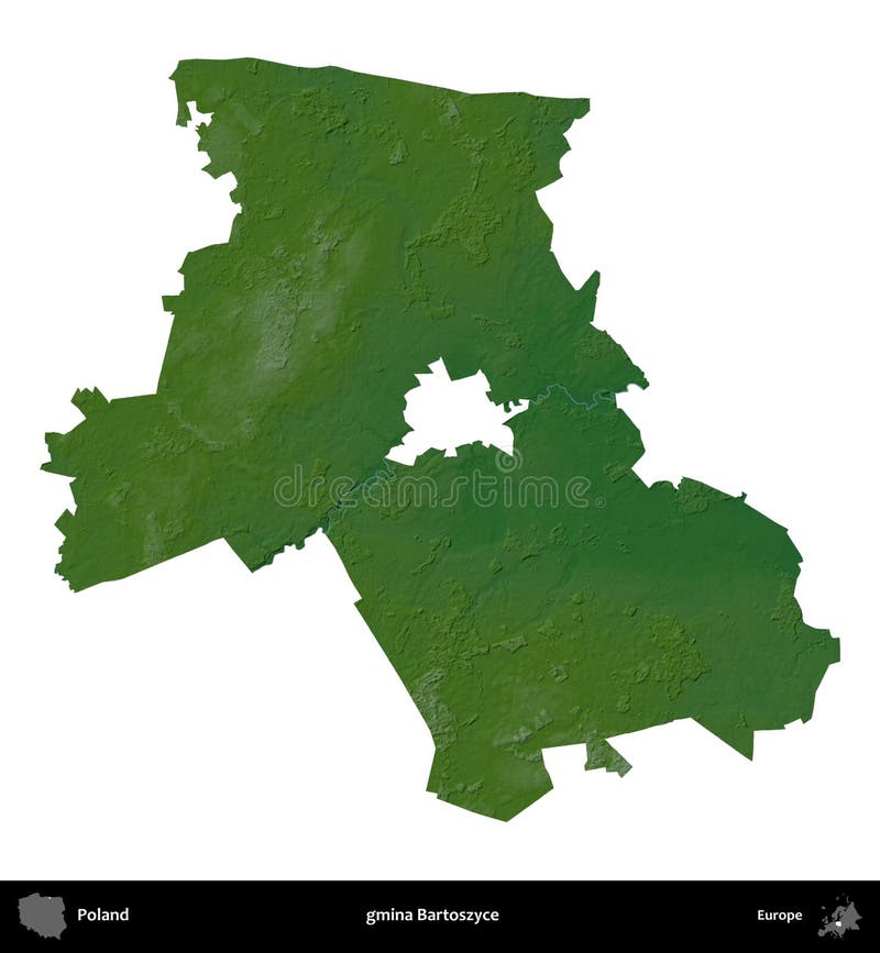 Gmina Bartoszyce, Poland, Isolated on White. Physical Stock ...