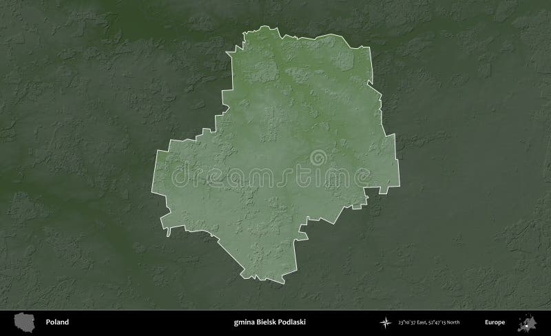 Gmina Bielsk Podlaski Highlighted, Poland. Physical Stock Photo - Image ...