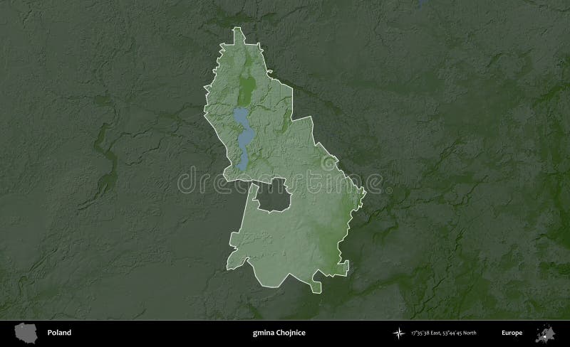 Gmina Chojnice Highlighted, Poland. Physical Stock Illustration ...