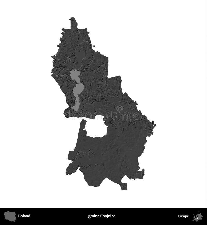 Gmina Chojnice, Poland, Isolated on White. Grayscale Stock Photo ...