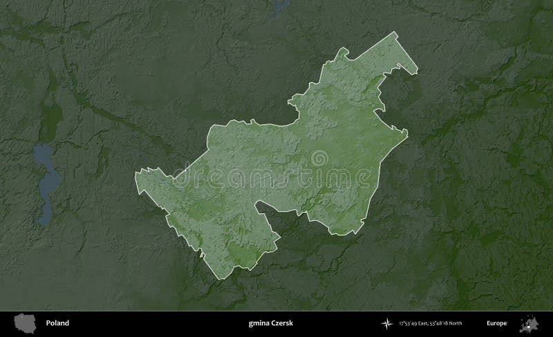 Gmina Czersk Highlighted, Poland. Physical Stock Image - Image of ...
