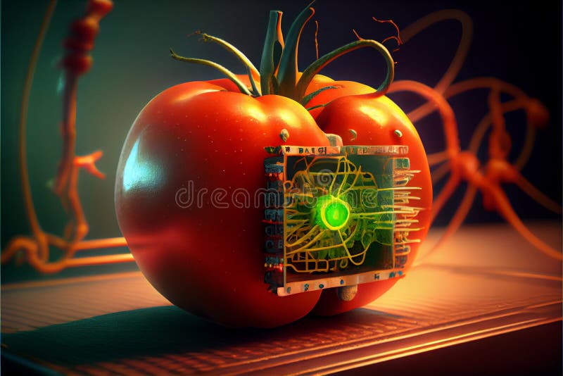 GMO Concept of Genetically Modified Tomato Stock Illustration ...