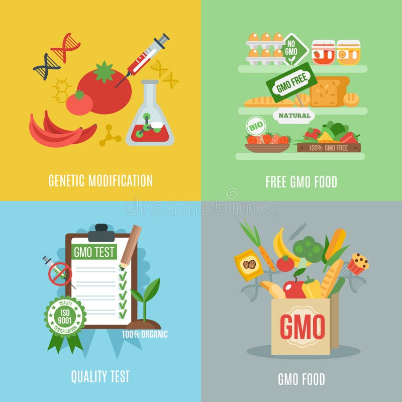 Gmo Flat Set stock vector. Illustration of icons, network - 52139584