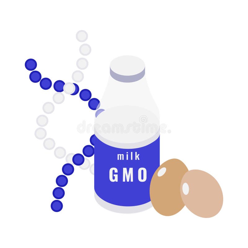 GMO Milk Eggs Composition stock vector. Illustration of experiment ...