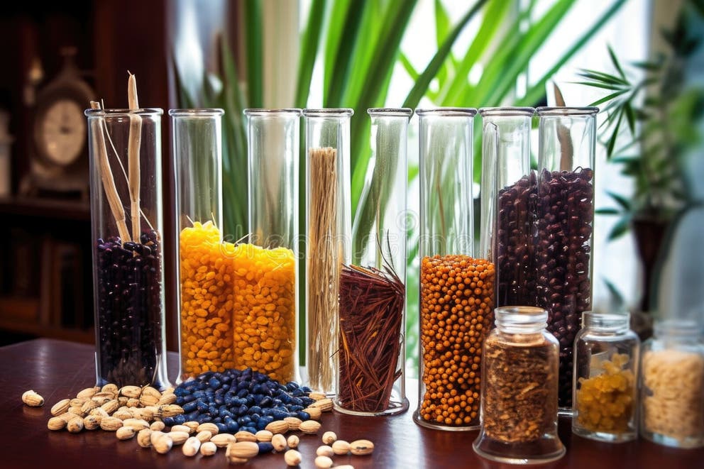 Gmo Seeds in Test Tubes on a Laboratory Table Stock Image - Image of ...