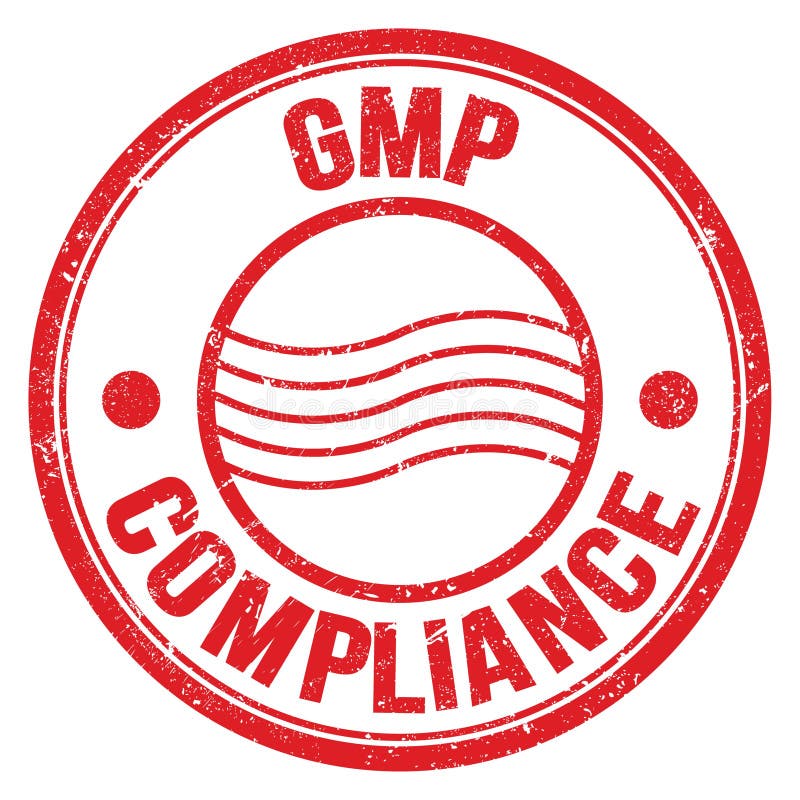 GMP COMPLIANCE, Words on Red Rectangle Stamp Sign Stock Illustration ...