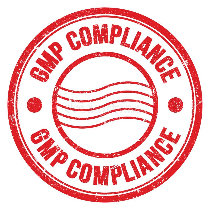 GMP COMPLIANCE, Words on Red Rectangle Stamp Sign Stock Illustration ...