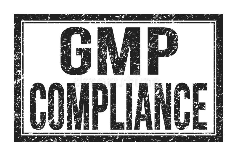 GMP COMPLIANCE, Words on Red Rectangle Stamp Sign Stock Illustration ...
