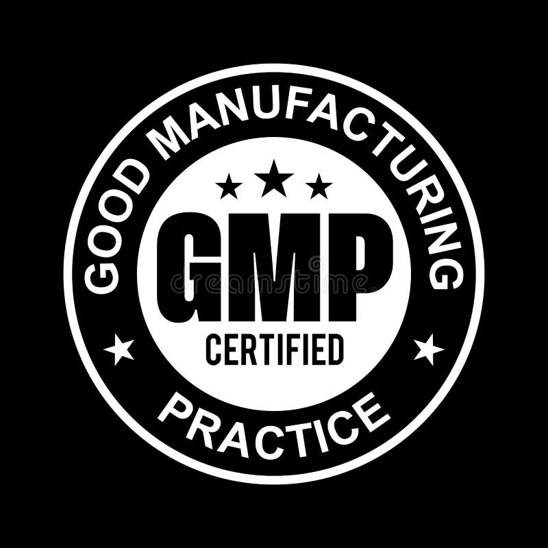 Gmp Good Manufacturing Practice Certified Badge Logo White Vector ...