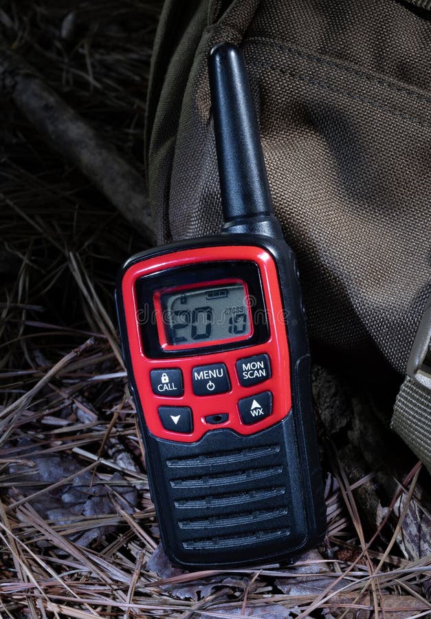 GMRS Walkie Talkie with a Backpack Stock Image - Image of antenna ...