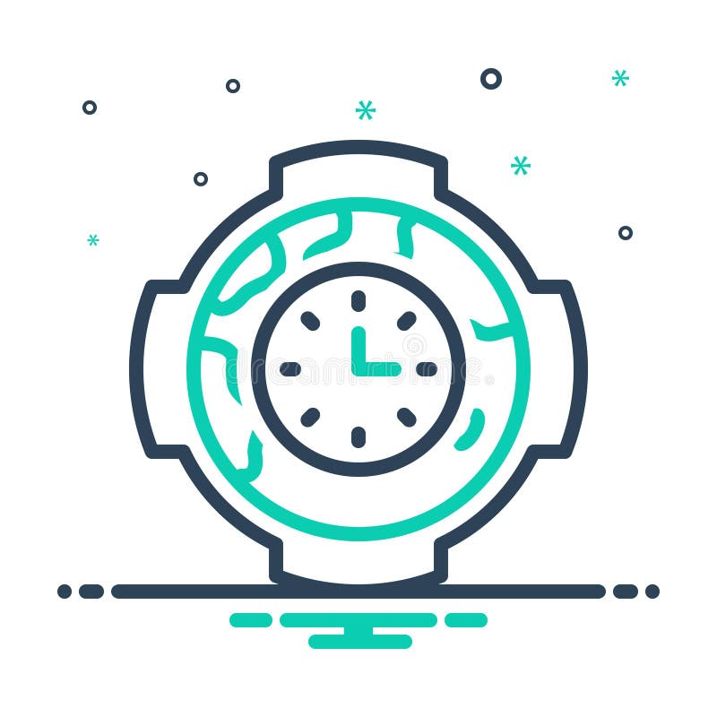 Mix Icon for Gmt, Map and Time Stock Illustration - Illustration of ...