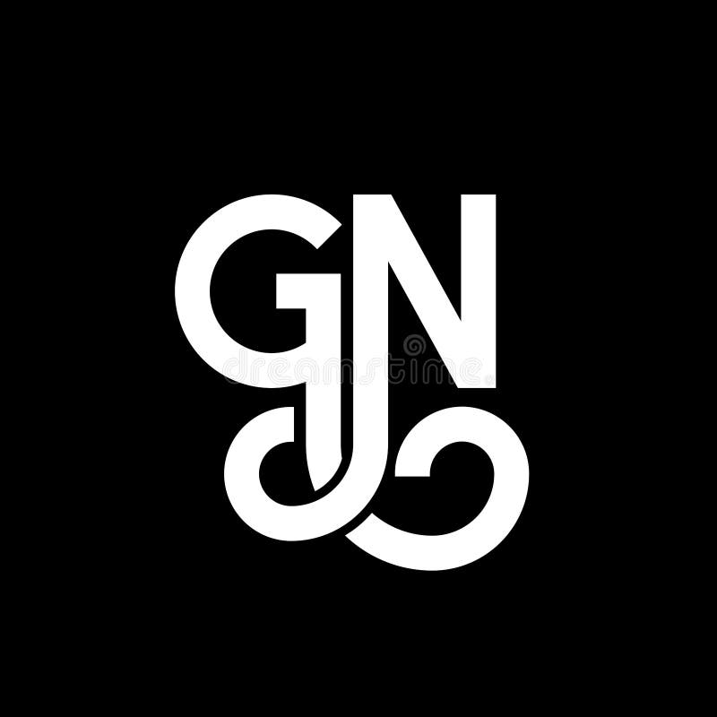 GN Letter Logo Design on Black Background. GN Creative Initials Letter ...