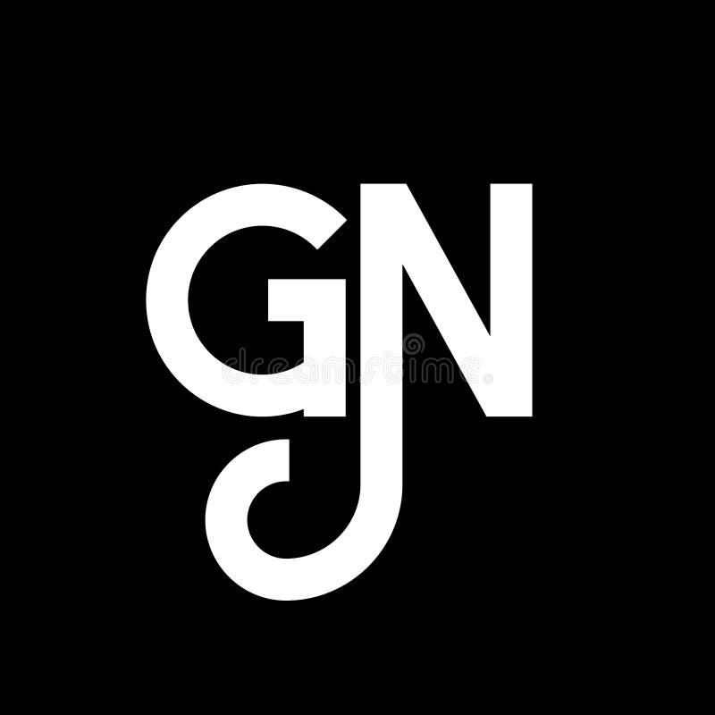 GN Letter Logo Design on Black Background. GN Creative Initials Letter ...