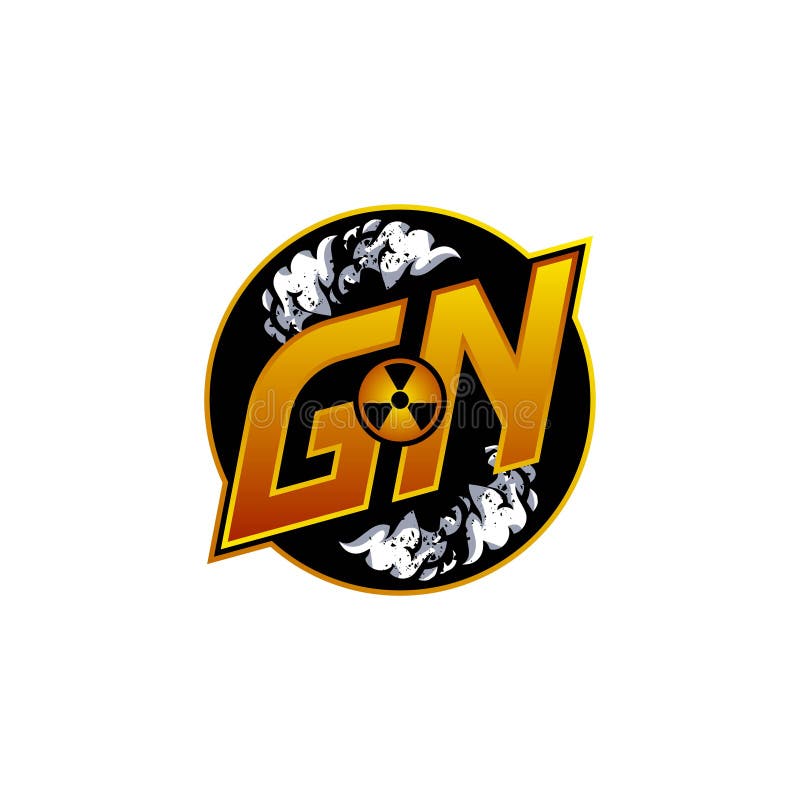 GN Logo Monogram ESport Gaming with Gas Shape Design Stock Vector ...