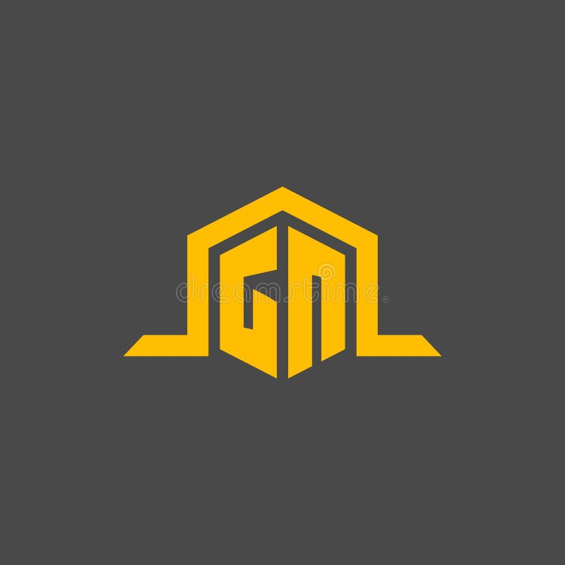 GN Monogram Initial Logo with Hexagon Style Design Stock Vector ...