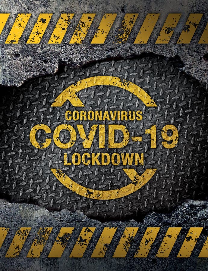 Gn on RustCovid-19 Coronavirus Lockdown Siy Metal Background Stock ...