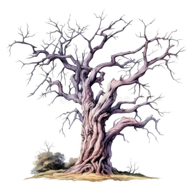 A Gnarled, Ancient Tree with Bare Branches Reaching Towards the Sky ...
