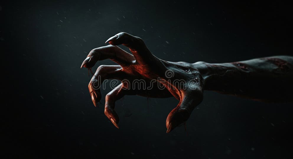 A Gnarled, Monstrous Hand with Sharp Claws is Seen in a Dramatic, Dark ...