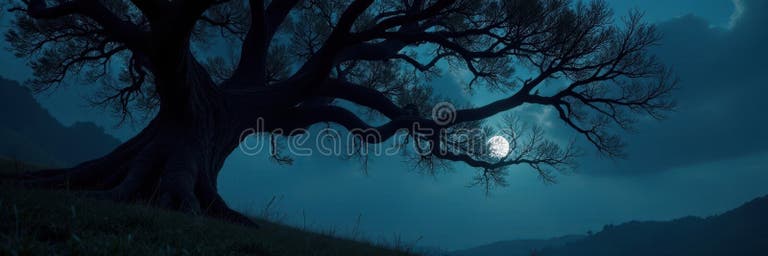 Gnarled Tree Branches, Hanging Noose, Dark Sky, Spooky, Grim Stock ...