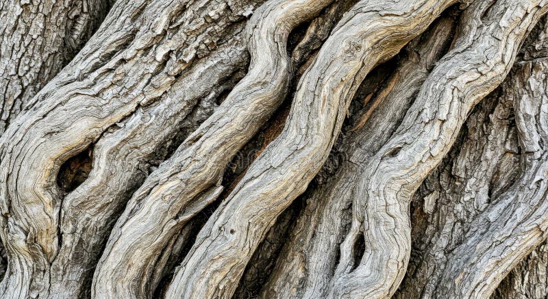 Olive Tree Bark Texture with Gnarled, Twisting Grooves in Gray and ...