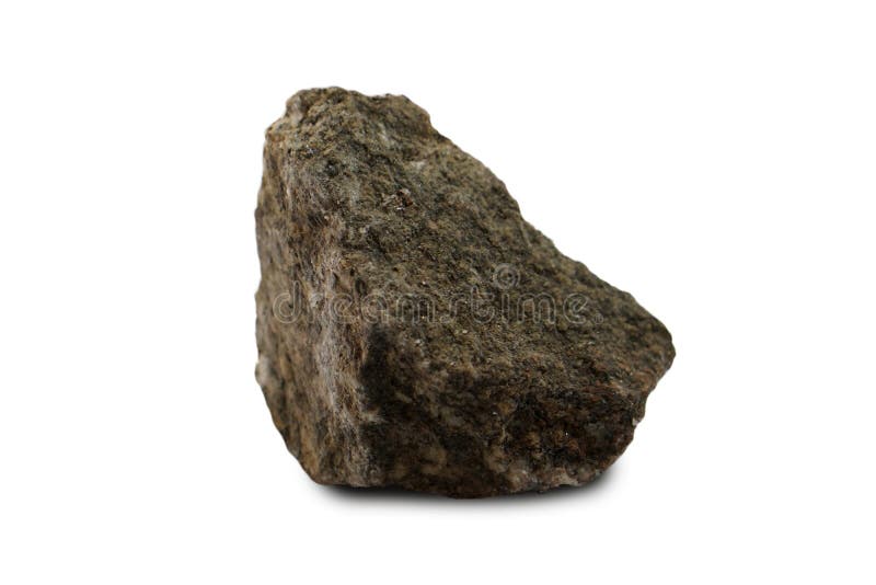 A Piece of Raw Gneiss Rock Isolated on White Background. There is Noise ...