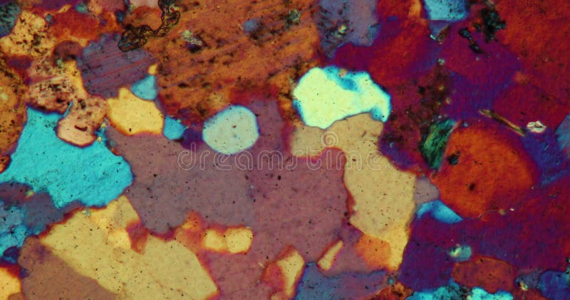 Gneiss Thin Section of Stone Under the Microscope Stock Footage - Video ...