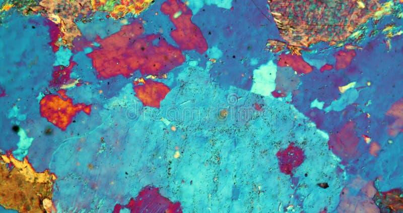 Gneiss Thin Section of Stone Under the Microscope Stock Footage - Video ...