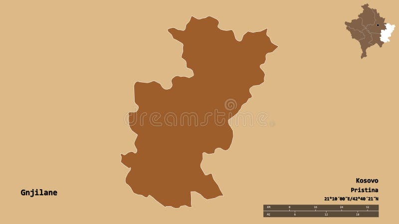 Gnjilane, District of Kosovo, Zoomed. Pattern Stock Illustration ...