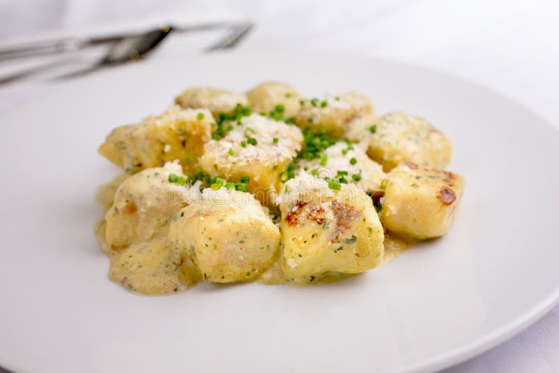 Gnocchi plate stock image. Image of italian, title, copy - 192732363