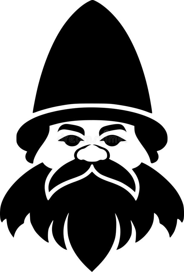 Gnome - Black and White Isolated Icon - Vector Illustration Stock ...