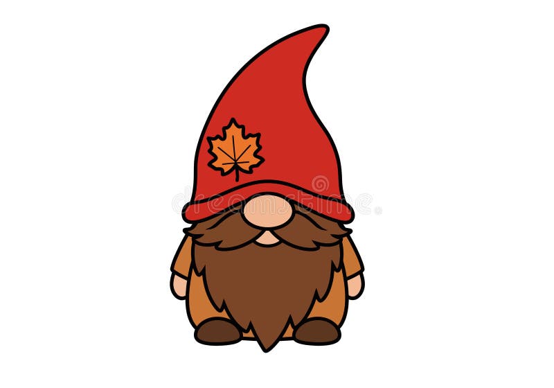 Gnome clipart fall stock vector. Illustration of graphic - 366540921