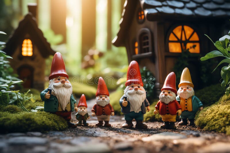 Gnome Village in Fantasy World Stock Illustration - Illustration of ...