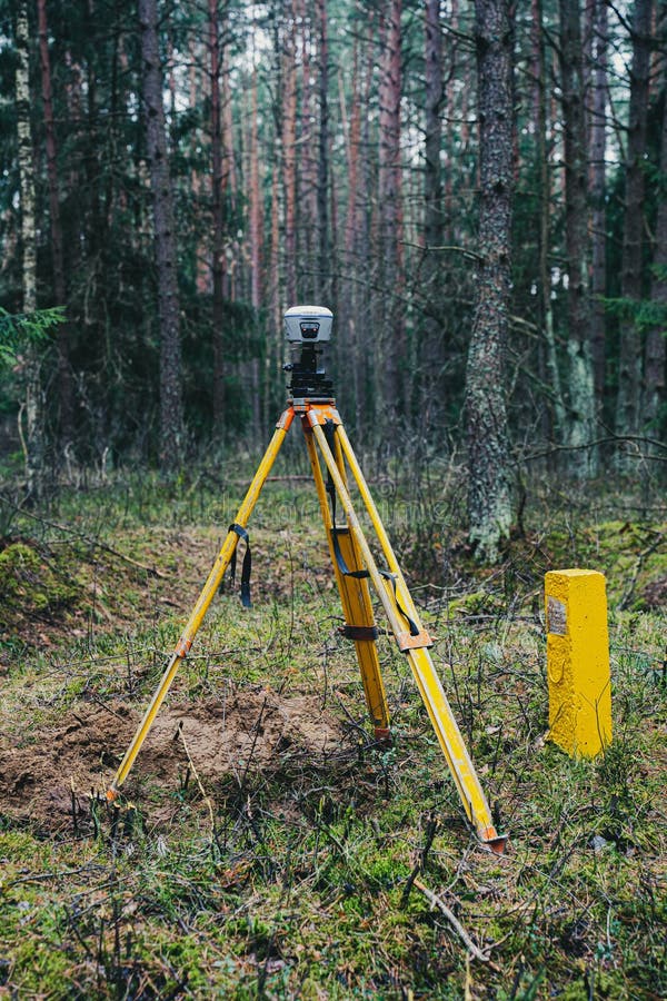 GNSS Measurements at Triangulation Point Stock Image - Image of ...