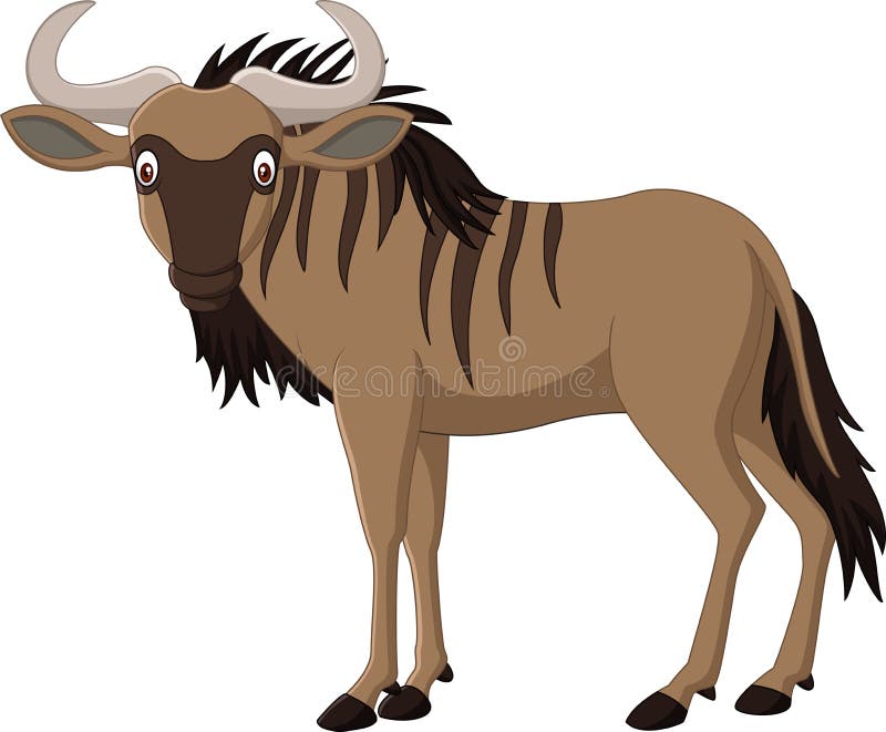 Gnu Dos Desenhos Animados Isolado No Fundo Branco Ilustração do Vetor ...
