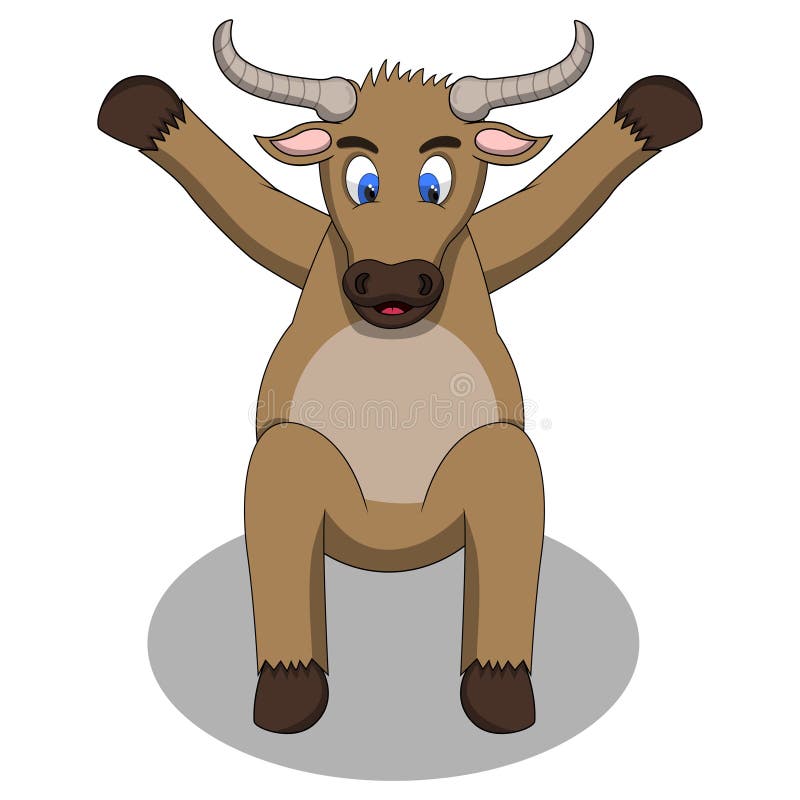 Vektorillustration Eines Zeichentrick-Gnus Vektor Abbildung ...