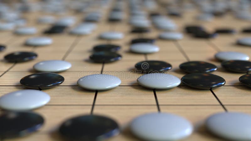 Go Ancient Board Game. Strategy or Tactics Related 3D Rendering Stock ...