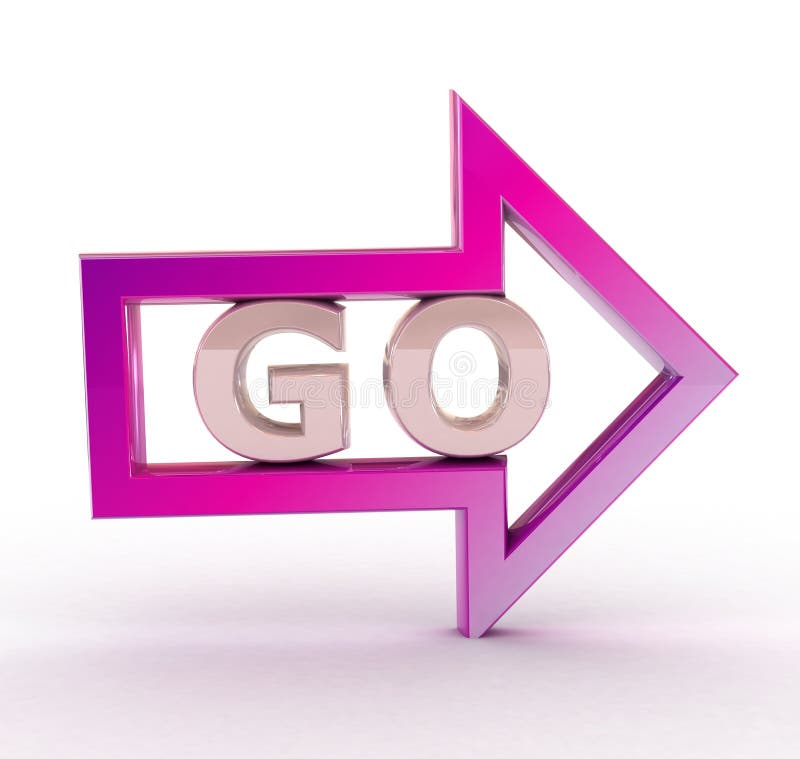 Go! and arrow. stock illustration. Illustration of symbol - 20634009