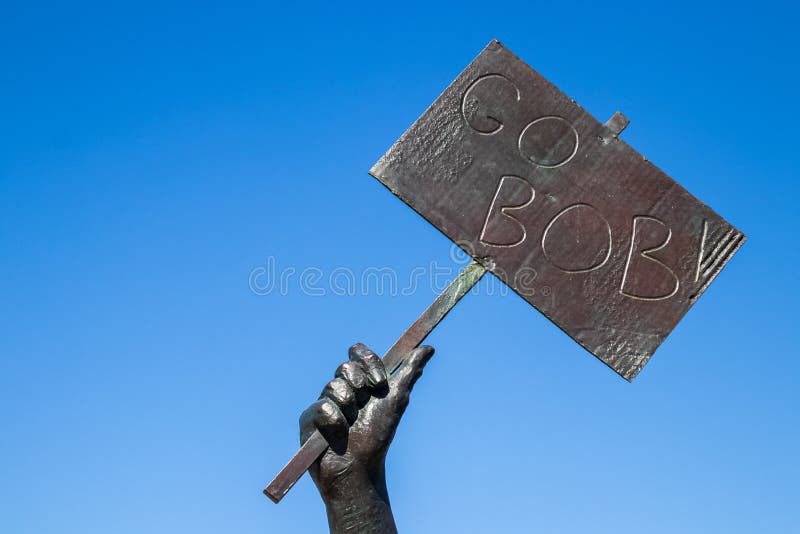 `Go Bob` Sign on Statue of Person Encouraging Bob Hop Editorial Photo ...