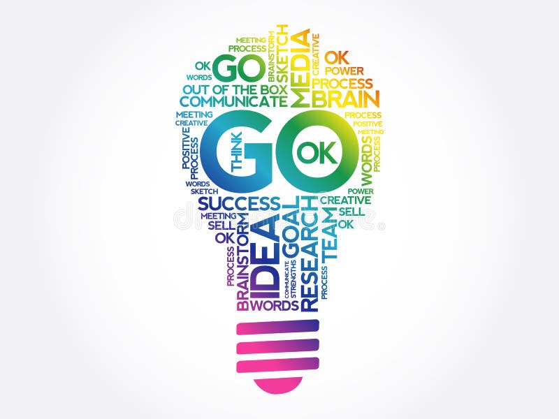 Go bulb word cloud collage stock illustration. Illustration of internet ...
