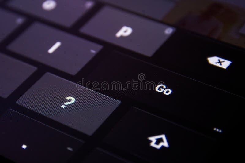 Go Button Digital Screen Technology Keyboard Square Corners Black White ...