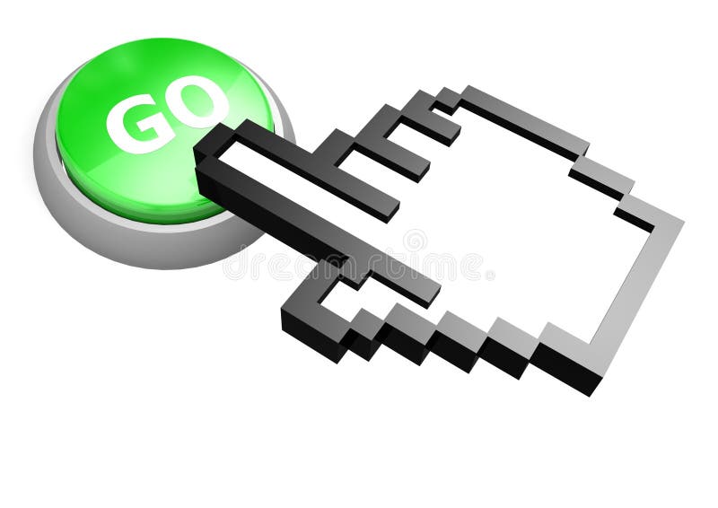 Go button with hand cursor stock illustration. Illustration of gender ...