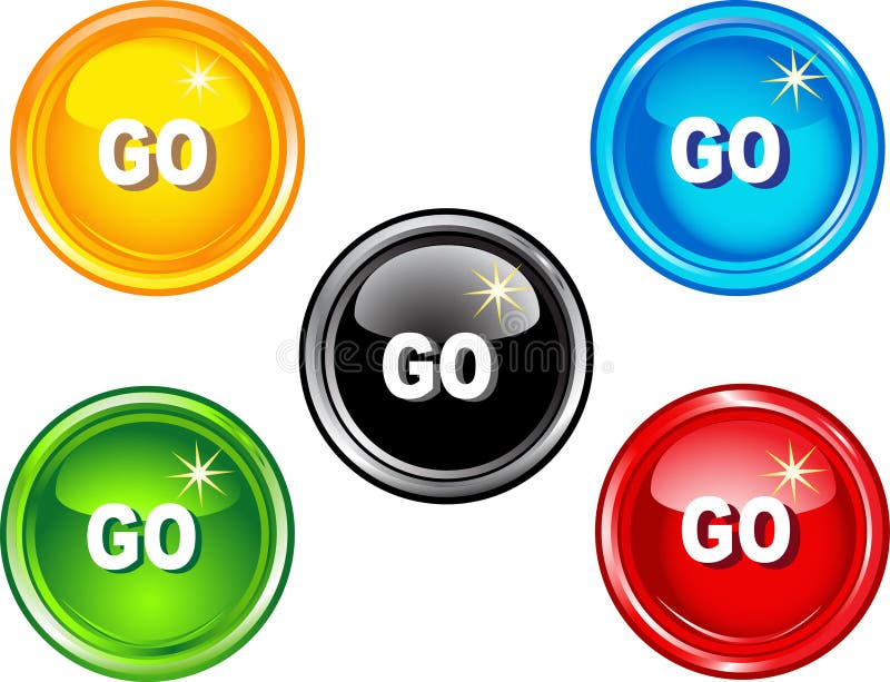 Go Button stock vector. Illustration of shadow, white - 4659343