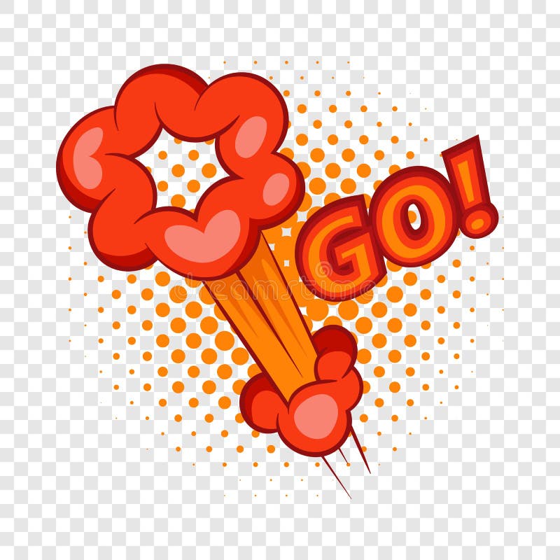 Go, Comic Speech Bubble Icon, Pop Art Style Stock Vector - Illustration ...