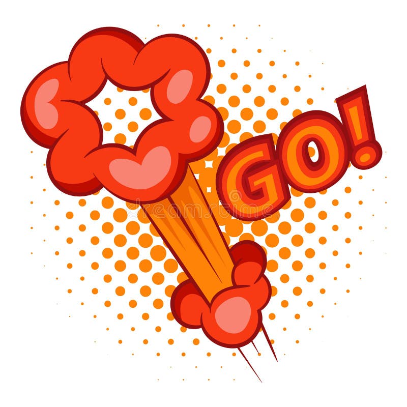 Go, Comic Speech Bubble Icon, Pop Art Style Stock Vector - Illustration ...