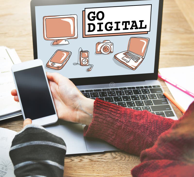 Go Digital Electronics Technology Concept Stock Photo - Image of ...