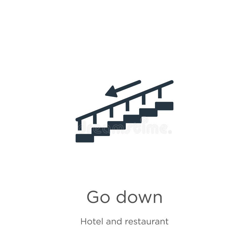Go Down Icon Vector. Trendy Flat Go Down Icon from Accommodation ...